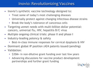 Inovio Pharmaceuticals 2012 Investor Presentation | PPT