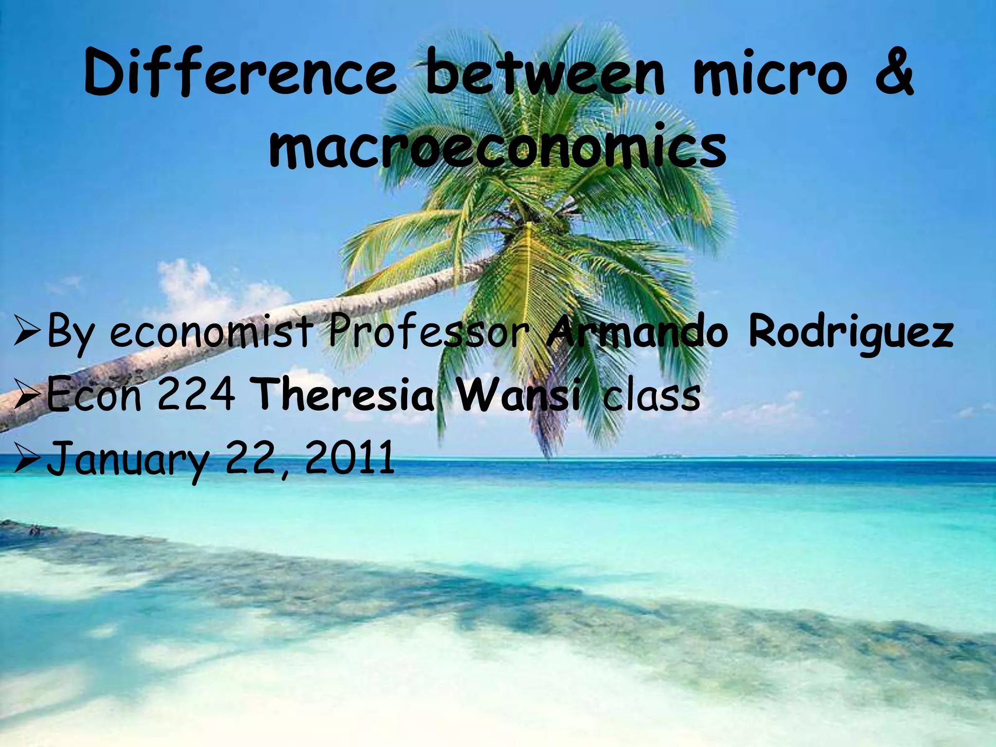 difference between micro & macroeconomics | PPT
