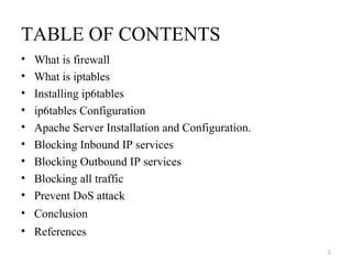 Ip6 tables in linux | PPT
