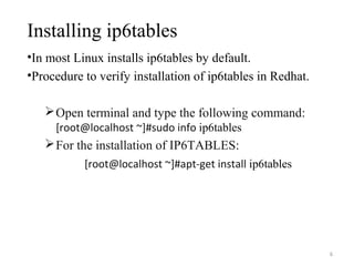 Ip6 tables in linux | PPT