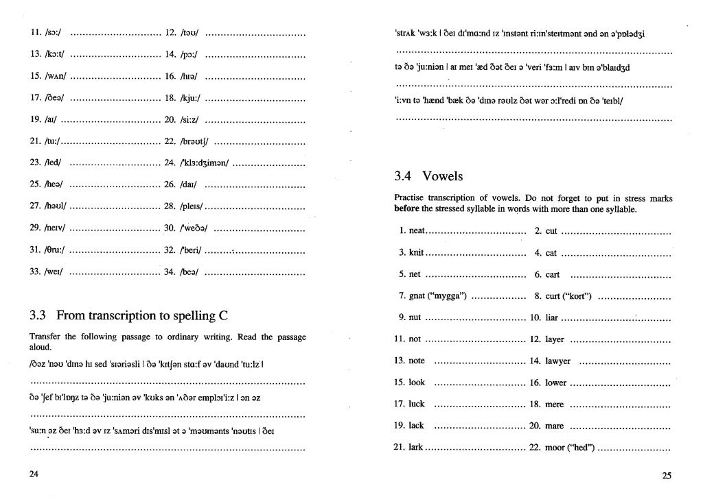 IPA transcription exercises