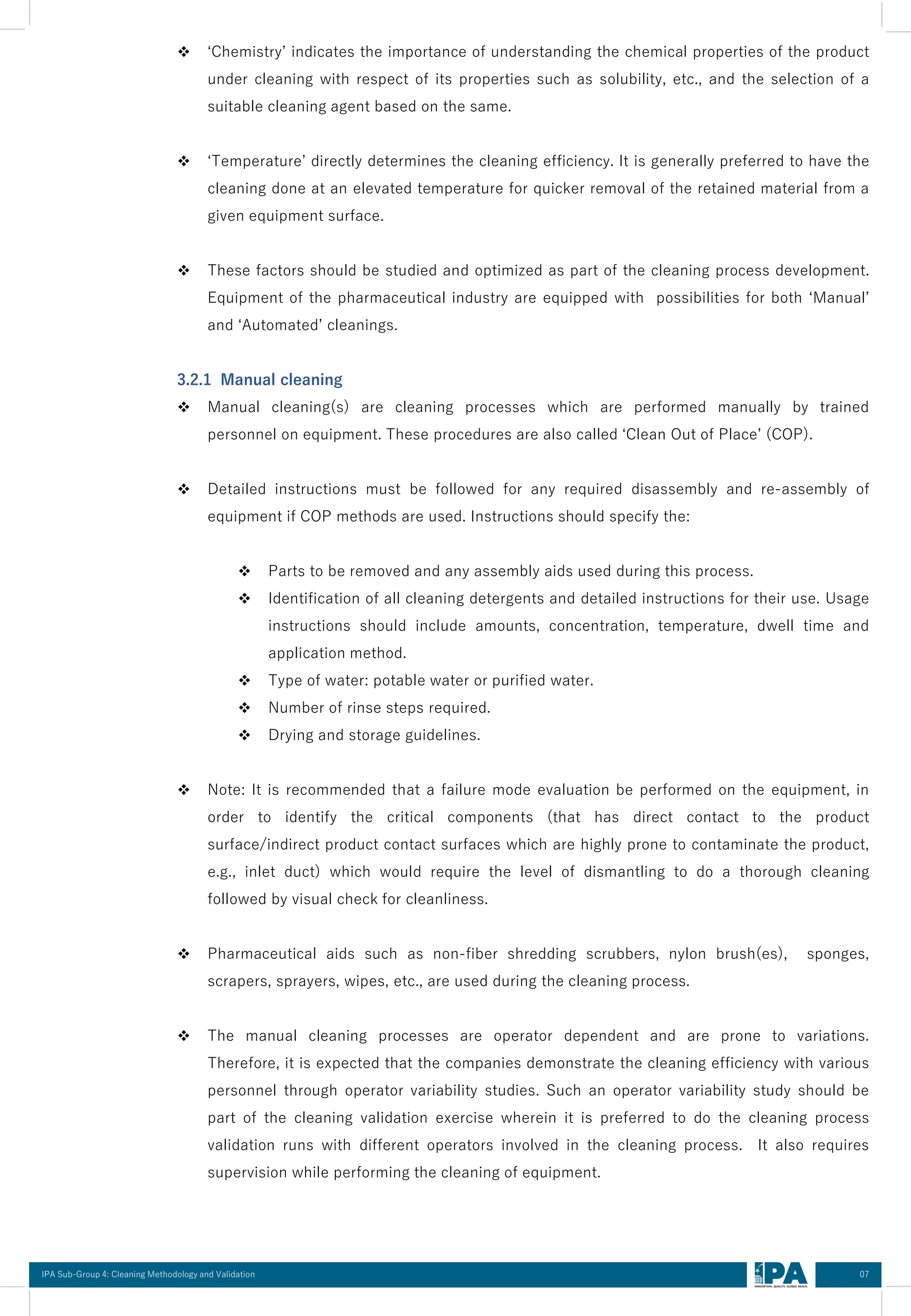 Cleaning Methodology and Validation | PDF
