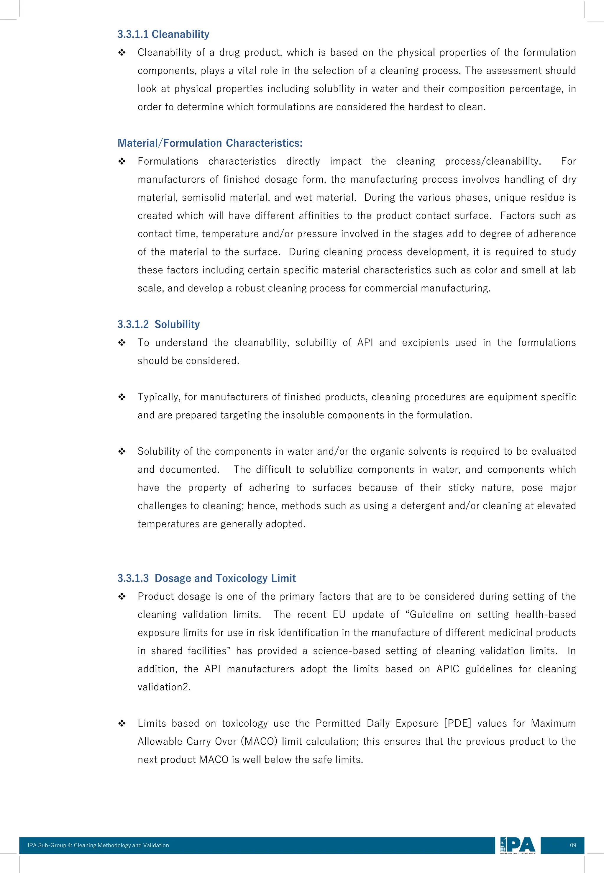 Cleaning Methodology and Validation | PDF