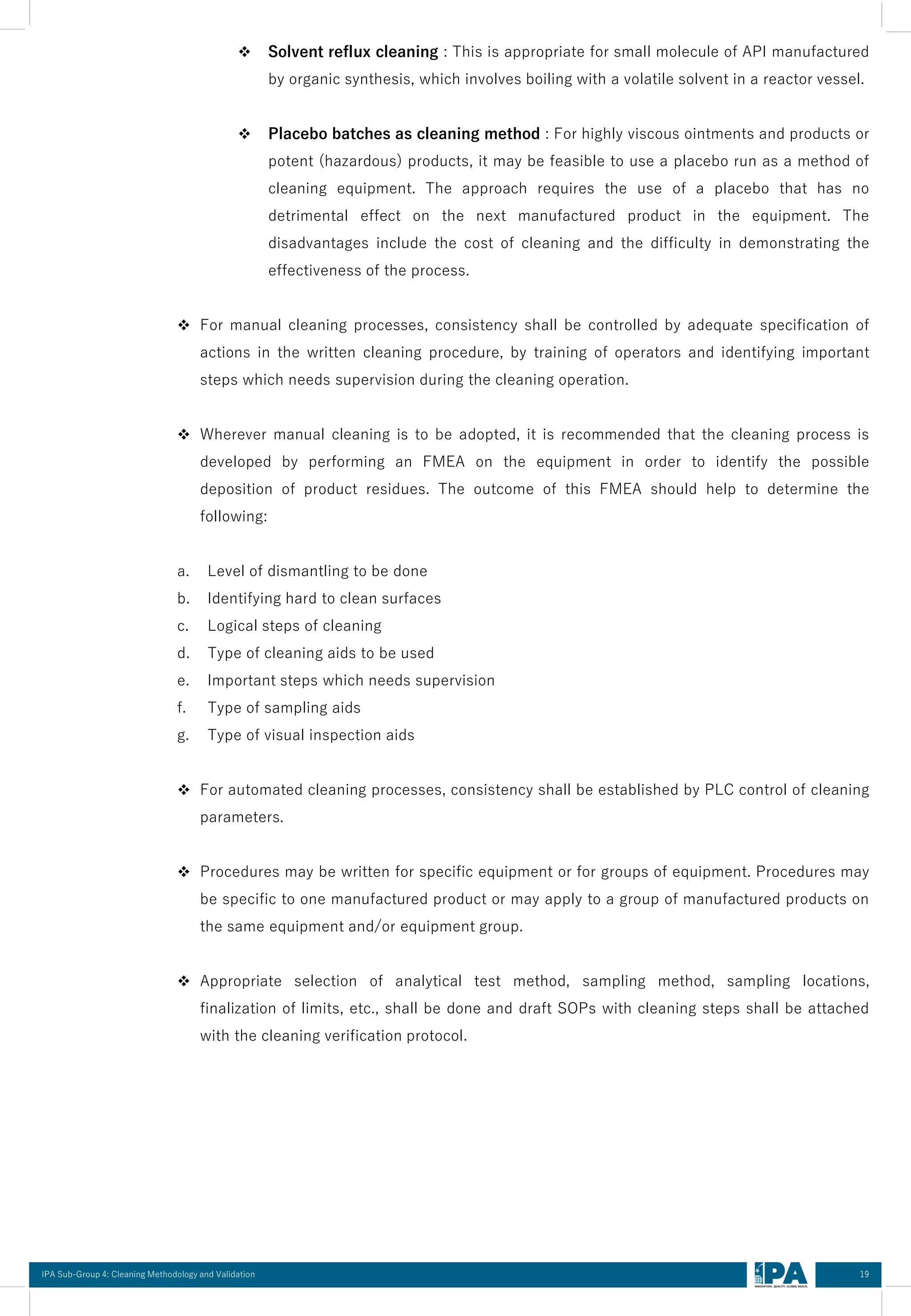 Cleaning Methodology and Validation | PDF