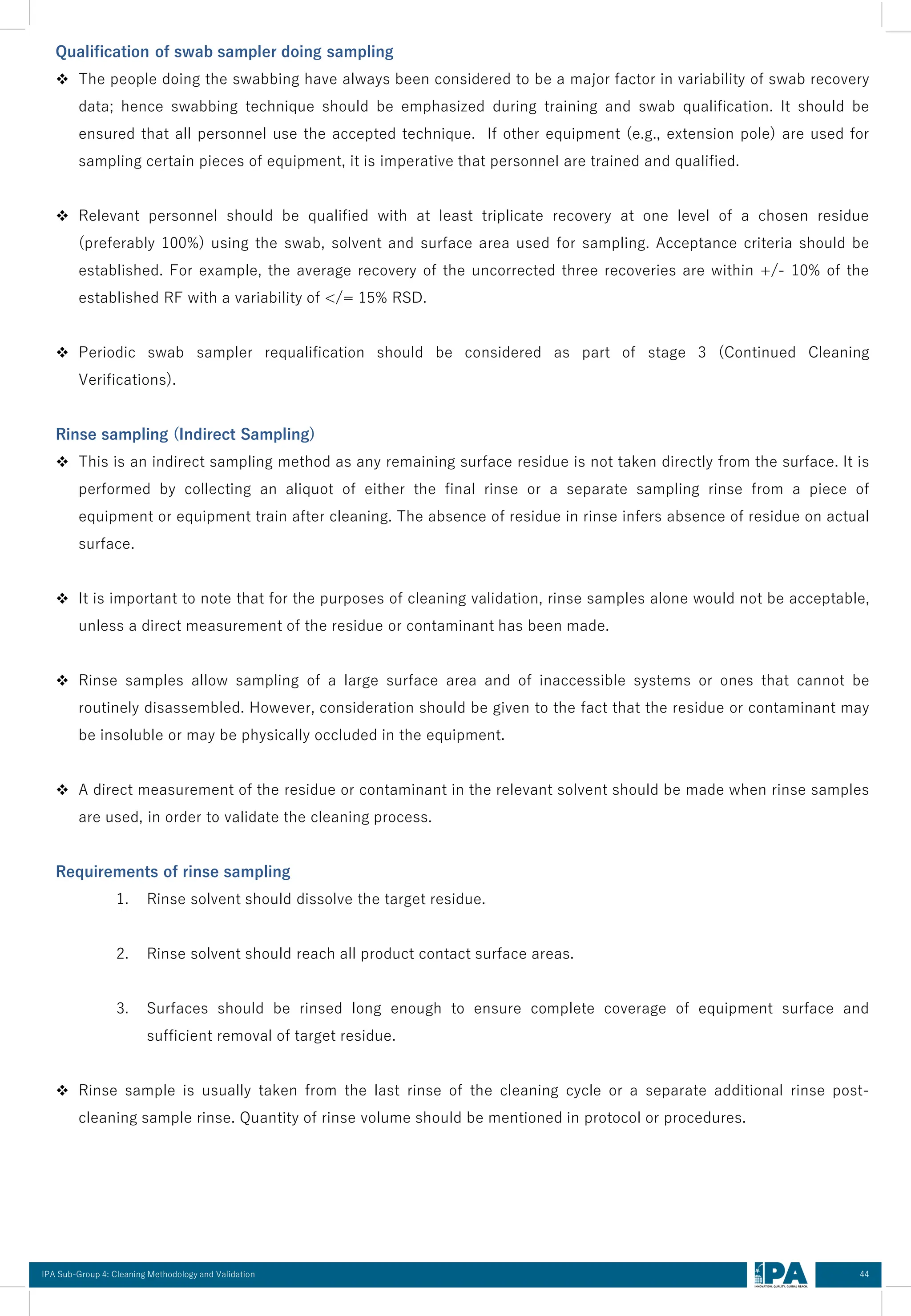 Cleaning Methodology and Validation | PDF