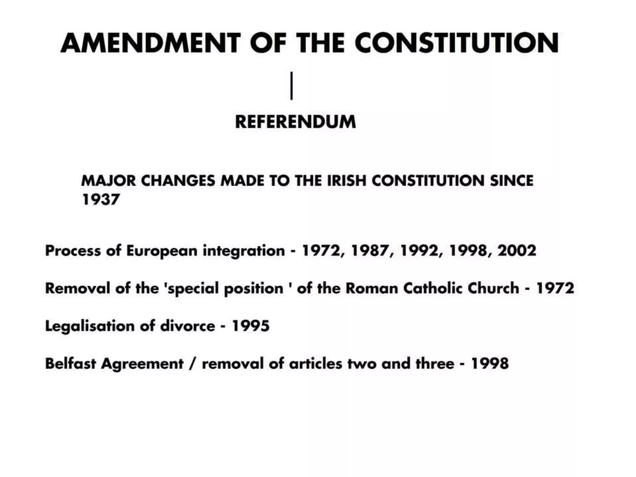 Introduction to Irish Politics: Lecture Two - The Constitution of ...