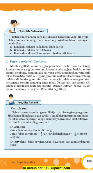 Ipa8 kd12-sifat cahaya dan proses pembentukan bayangan | PDF