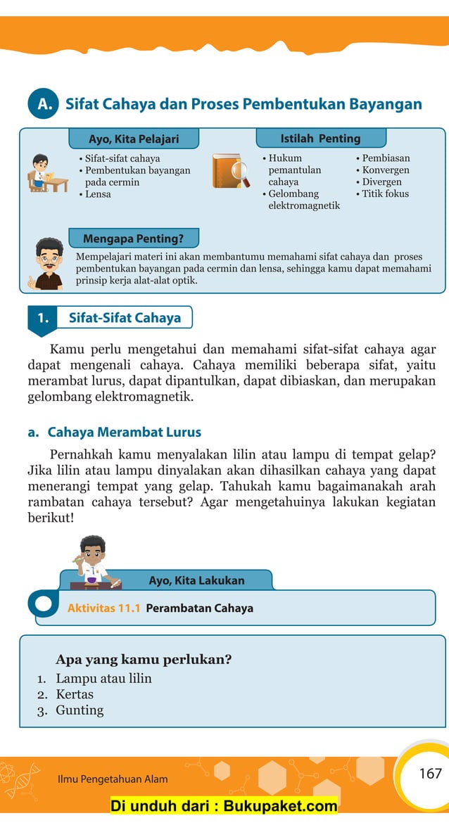 Ipa8 kd12-sifat cahaya dan proses pembentukan bayangan | PDF