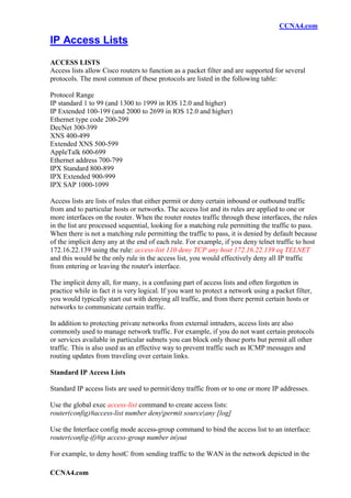 Ip Access Lists | PDF