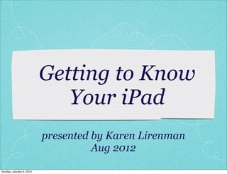 iPad 101 Presentation