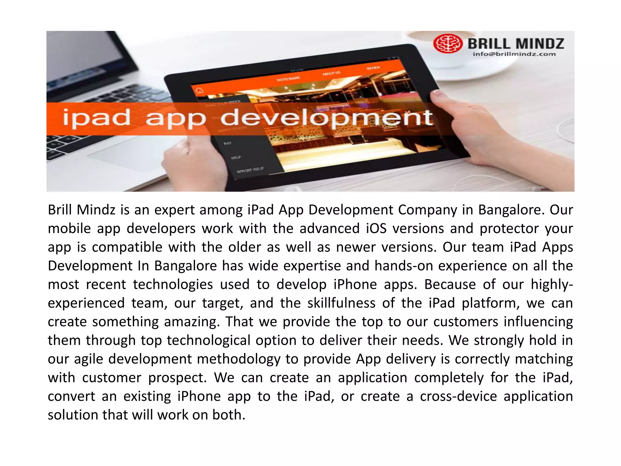 iPad Application Development In Bangalore | PPT