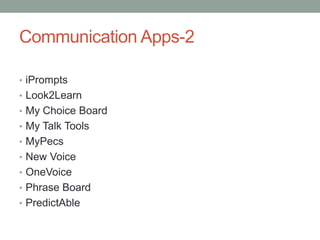 iPad Communication Apps | PPTX | Social Networking | Internet