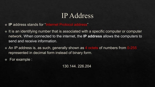 IP Address and Types | PPT