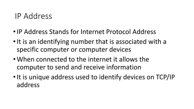 Ip address. | PPT