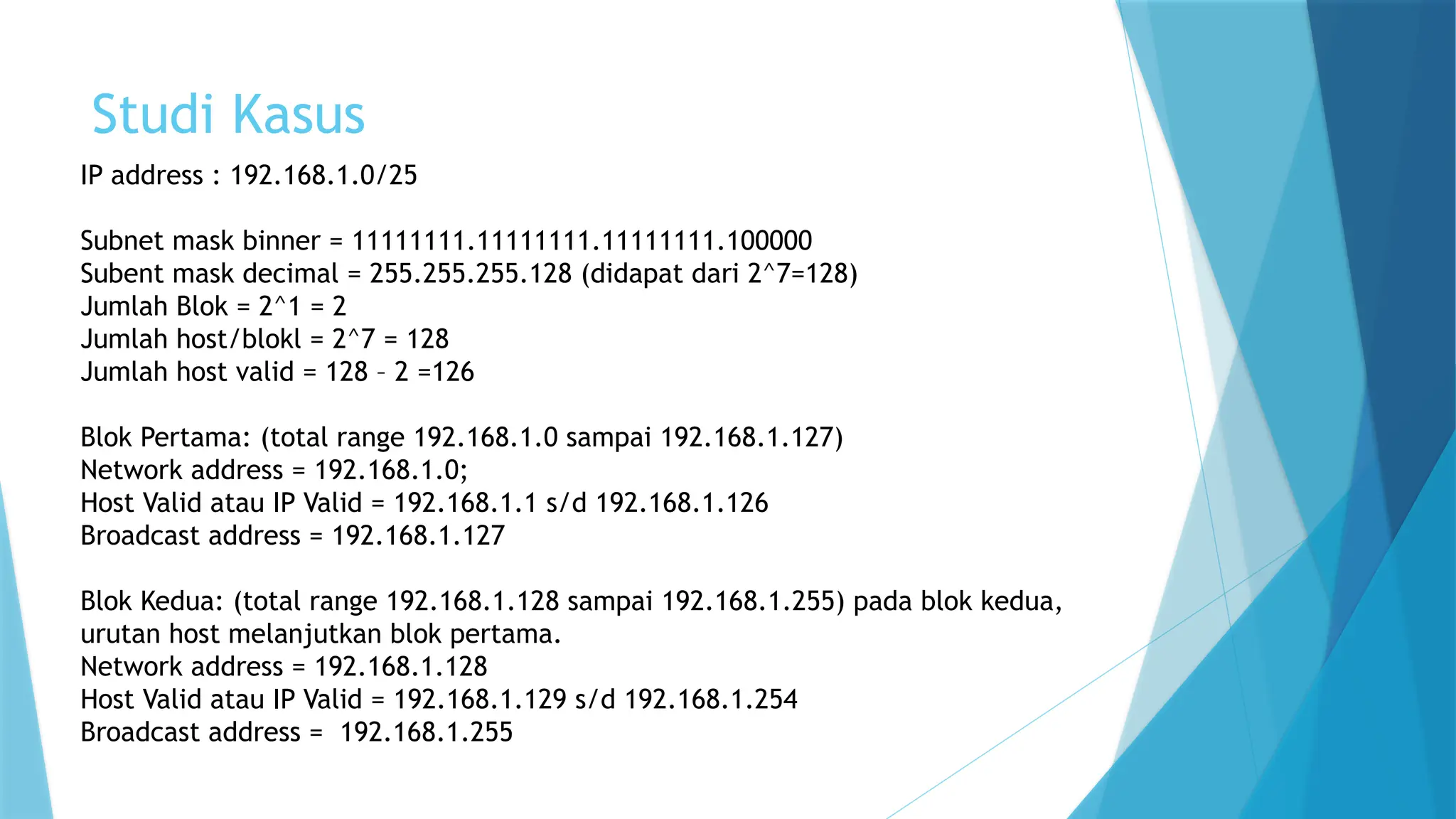 Pengalamatan (IP Address) di jaringan Komputer | PPTX