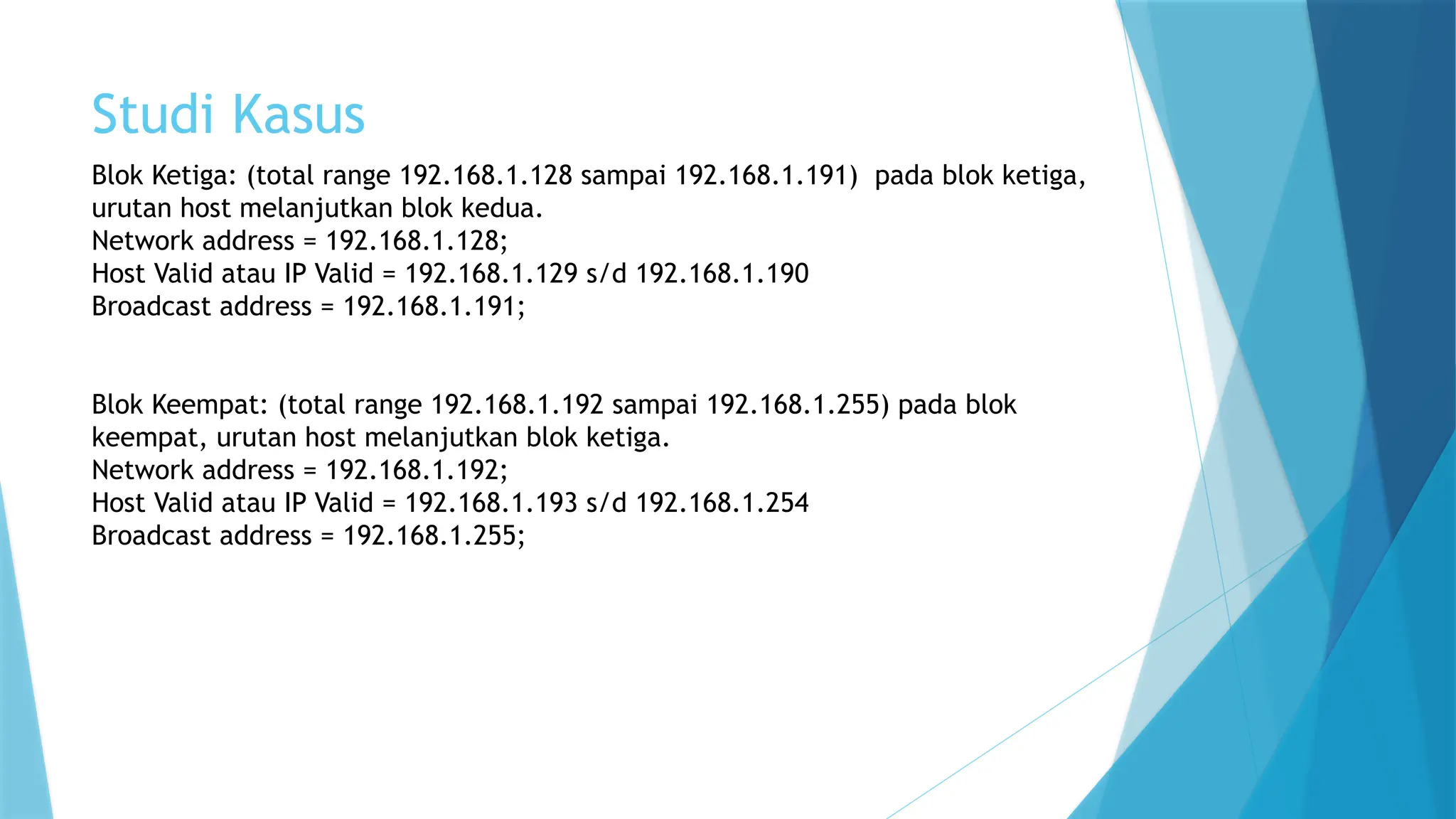 Pengalamatan (IP Address) di jaringan Komputer | PPTX