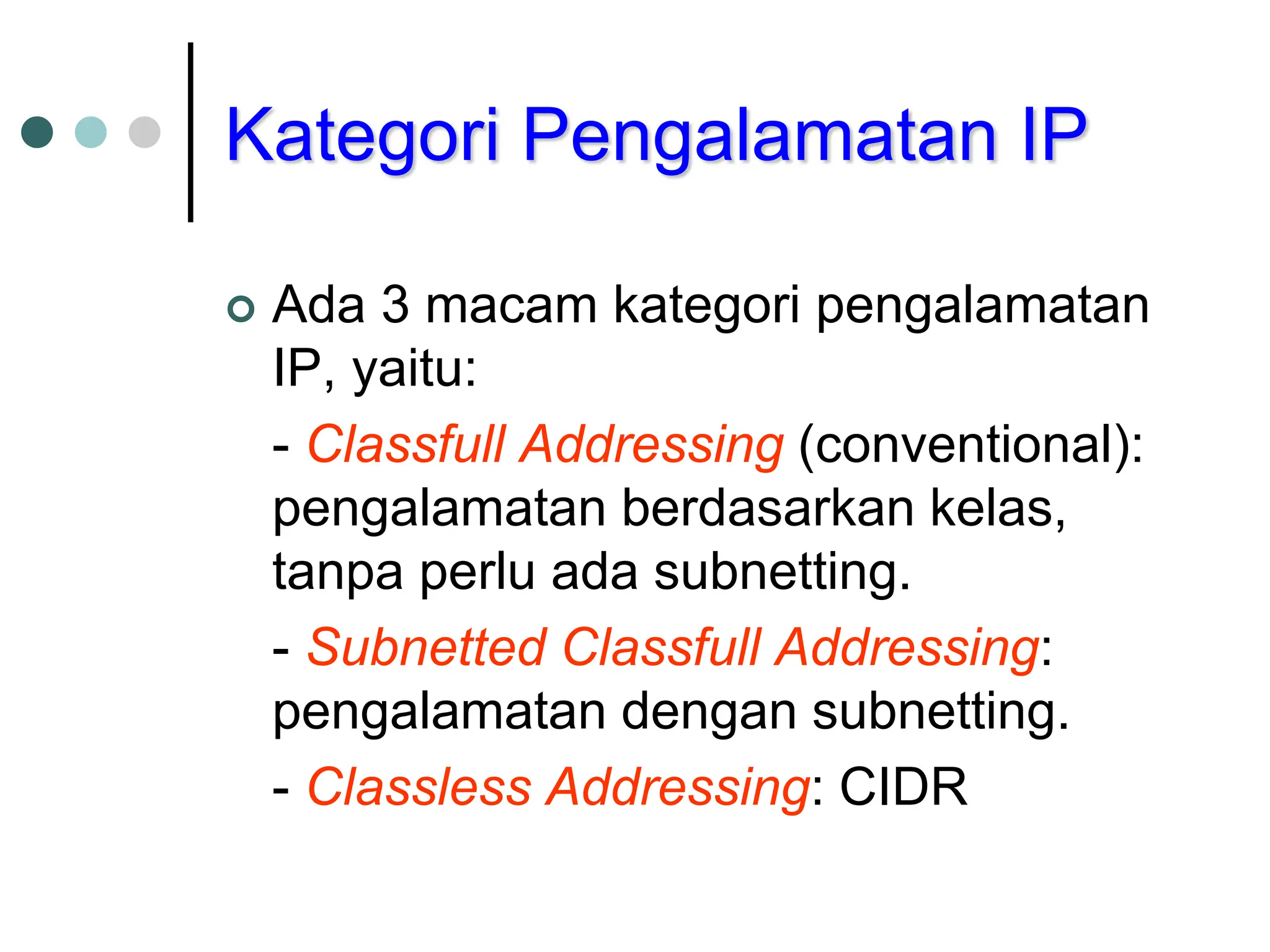 Materi Jaringan IP Address dan Subnet Address | PPT