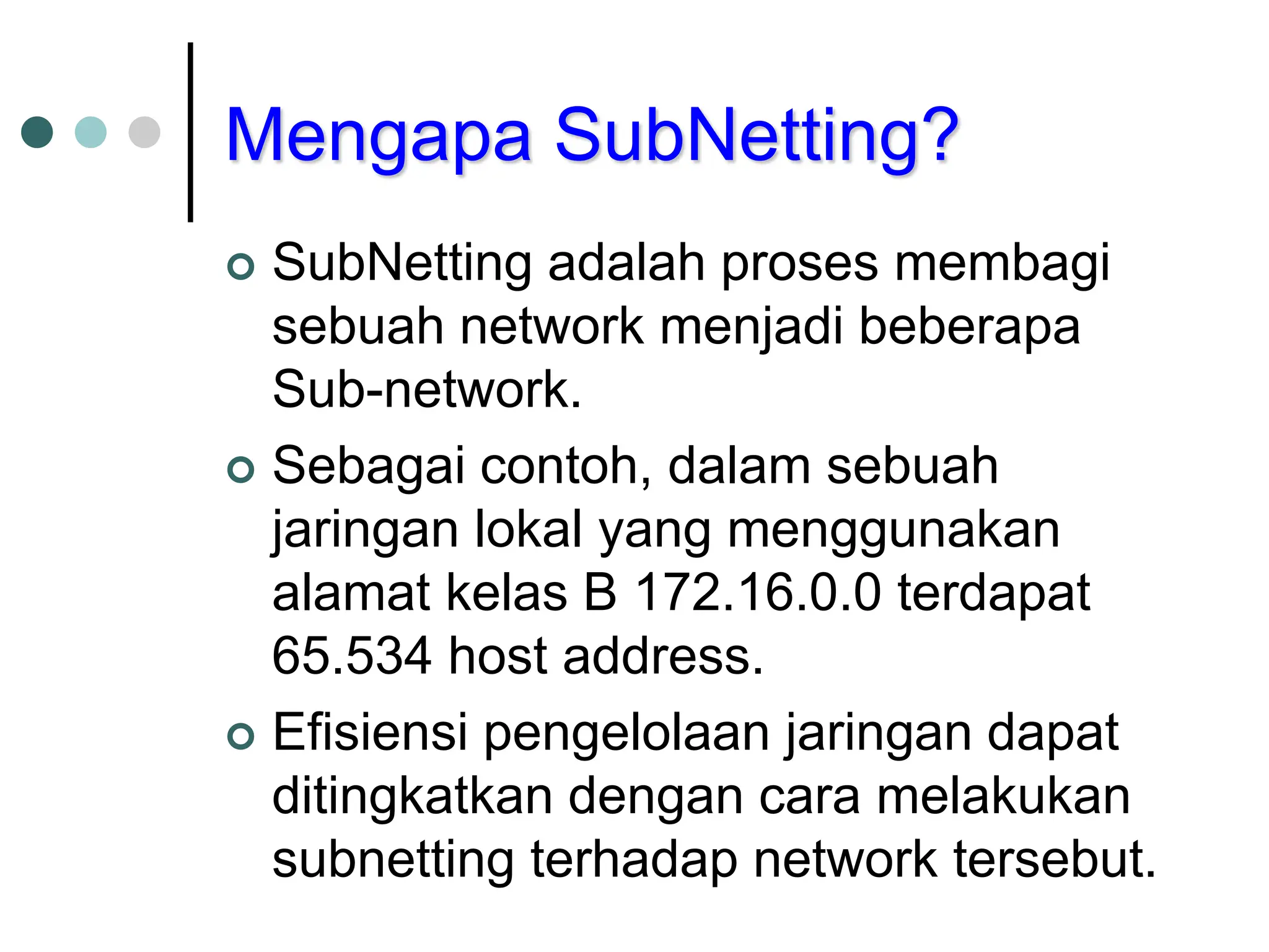 Materi Jaringan IP Address dan Subnet Address | PPT