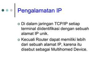 Materi Jaringan IP Address dan Subnet Address | PPT