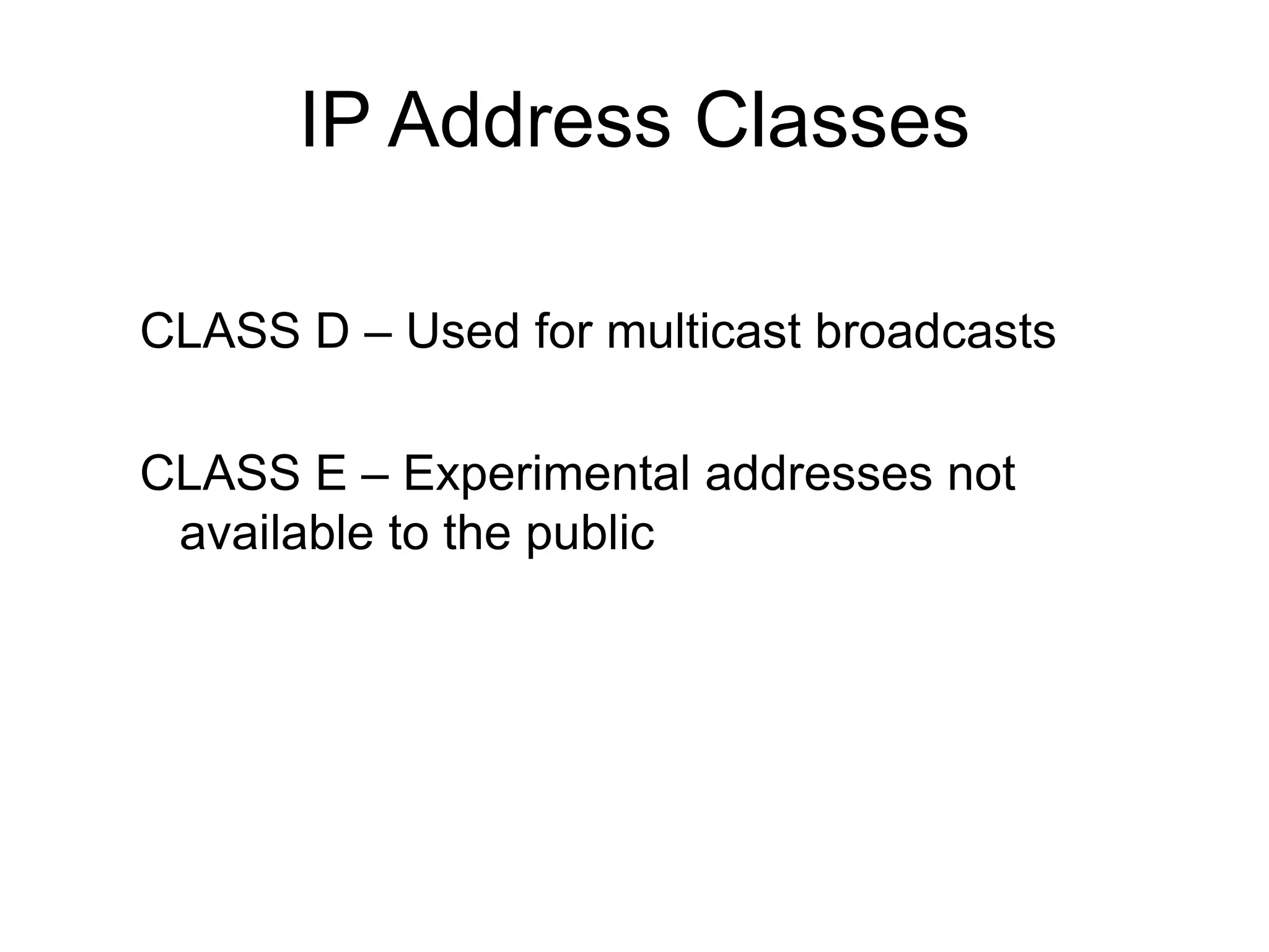 Ip address classes | PPT