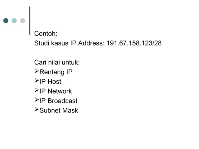 materi pembelajaran IP Address dan Subnetting | PPT