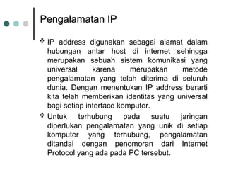 materi pembelajaran IP Address dan Subnetting | PPT