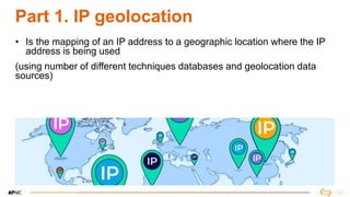 IP Address Geolocation & DASH, presented by Bayar Batjargal at mnNOG 6 | PPT