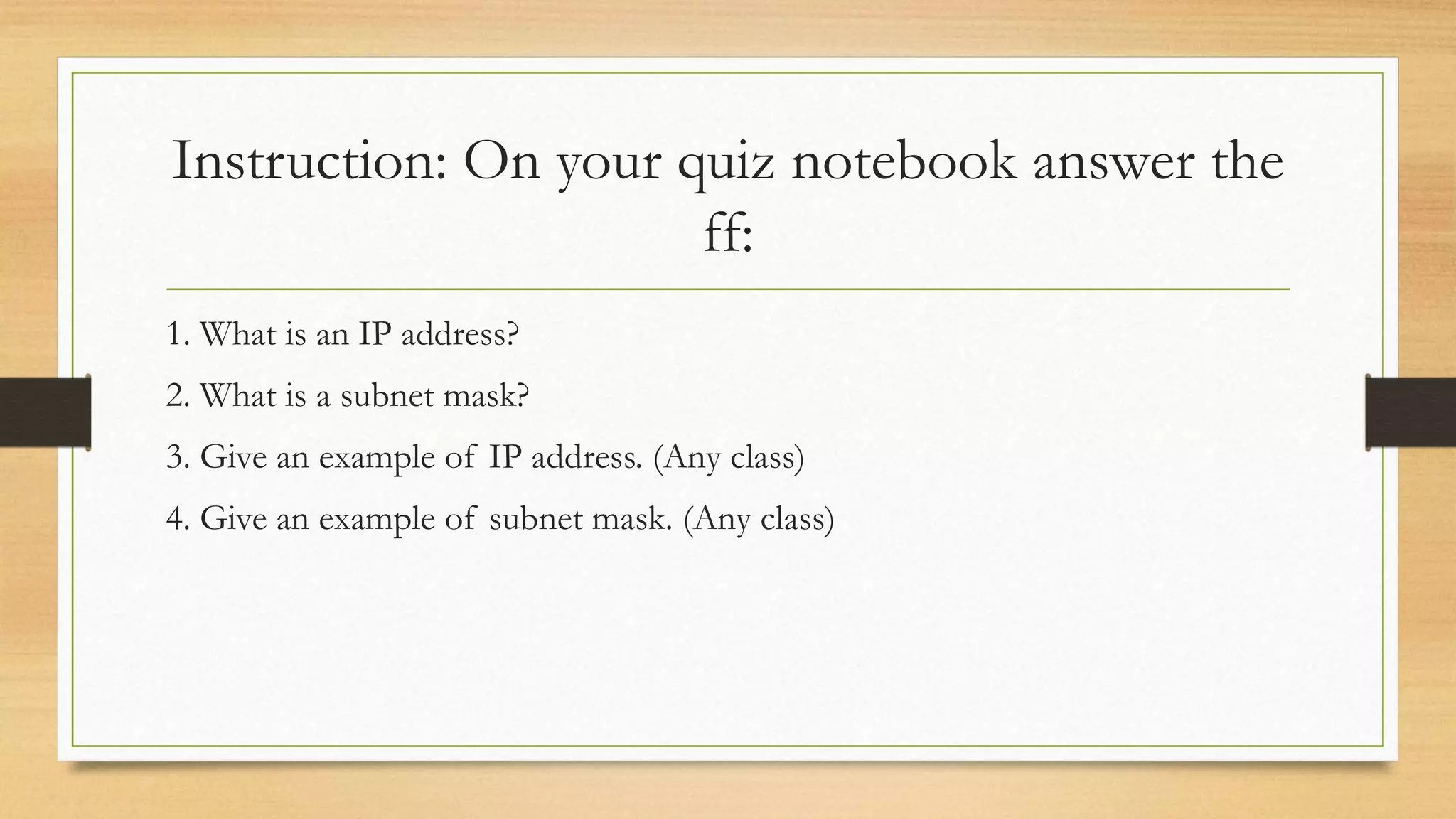 IP addressing Grade 10 TLE ICT | PPTX