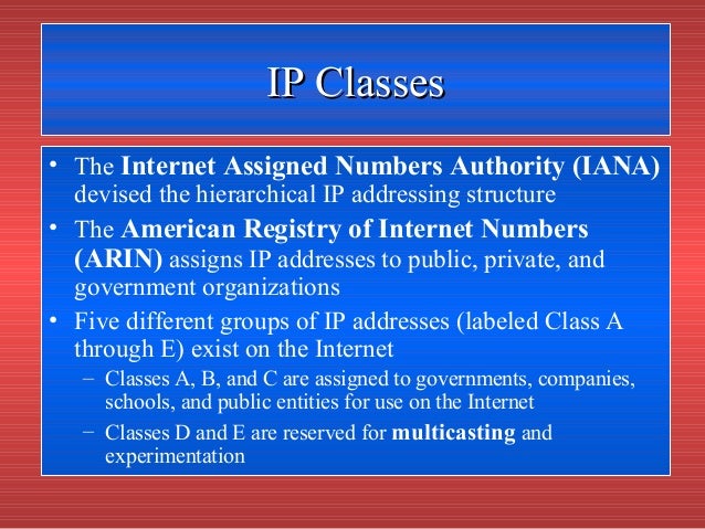 Ip Address Classes And Definition Explained