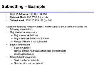 IPaddressing _4.ppt : classes of IP , private IP and subnetting | PPT