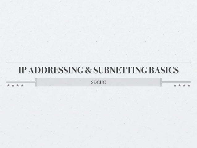IP Addressing and Subnetting Basics | PPT