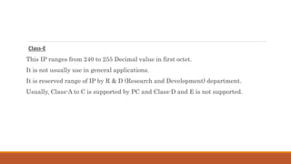 Basics of IP Addressing | PPTX