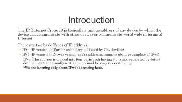Basics of IP Addressing | PPTX | Internet | Computing