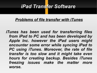iPad Transfer Software | PPT