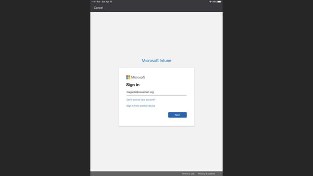 iOS/iPad OS Intune MDM Enrollment