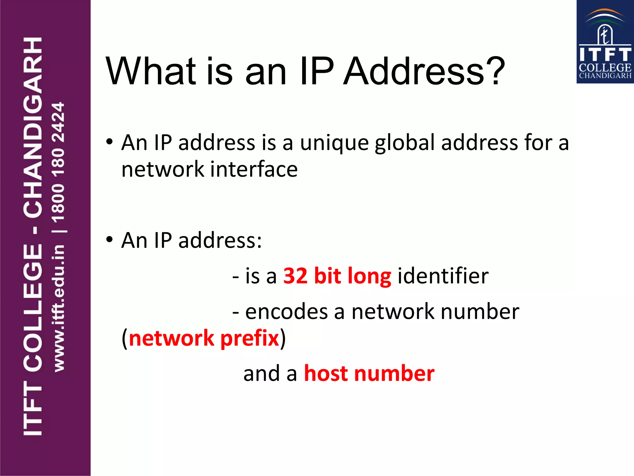 ITFT - IP adressing | PPT