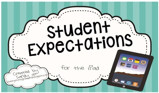 Ipad Student Expectations (Elementary) | PDF | Tablets and E-readers ...