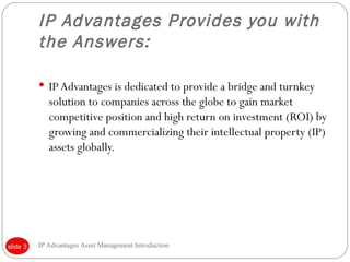 IP Advantages LLC | PPT | Business | Business and Finance