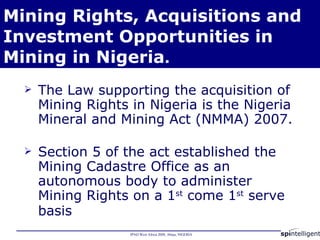 Mining rights, acquisitions and investment opportunities in Mining in ...