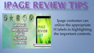 Ipage review tips | PDF