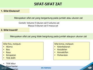 IPA Kelas 7 Bab 3 Zat, Wujud Zat, dan Perubahannya.pptx