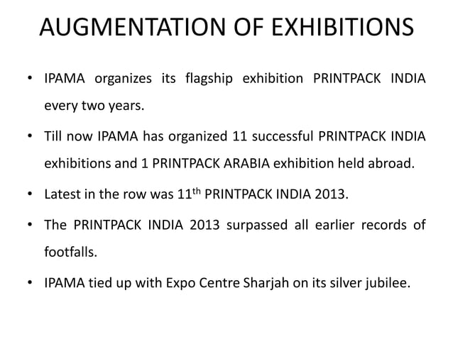 Ipama and its exhibitions | PPT