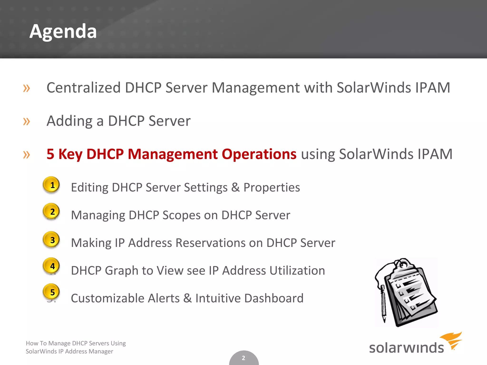 How-To: Manage DHCP Servers with SolarWinds IP Address Manager | PPT