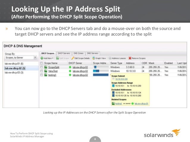How To Perform Dhcp Split Scope Using Solarwinds Ip Address Manager