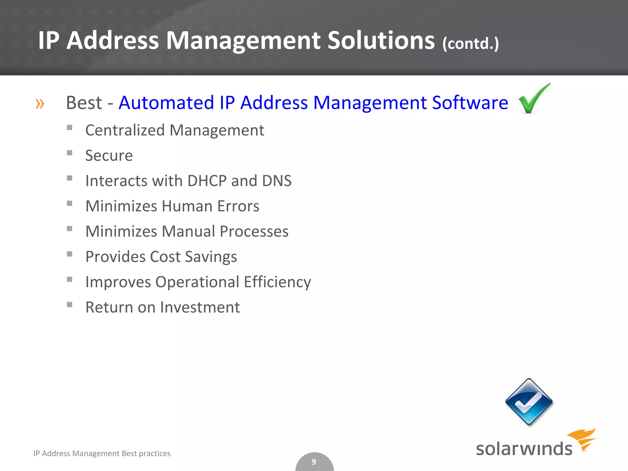 IP Address Management Best Practices | PPT