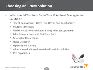 IP Address Management Best Practices | PPT
