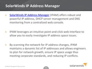 IP Address Management Best Practices | PPT