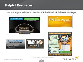 IP Address Management Best Practices | PPT