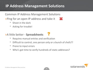 IP Address Management Best Practices | PPT