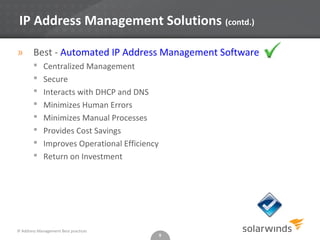 IP Address Management Best Practices | PPT
